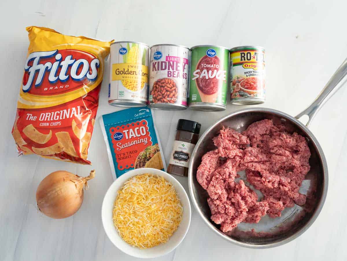 Easy Ground Beef Frito Pie - Shaken Together